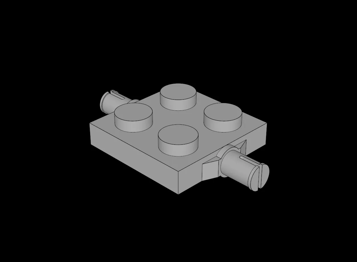 Lego Compatible (4600.dat) Plate 2 x 2 with 2 Wheel Pins by thall72 ...