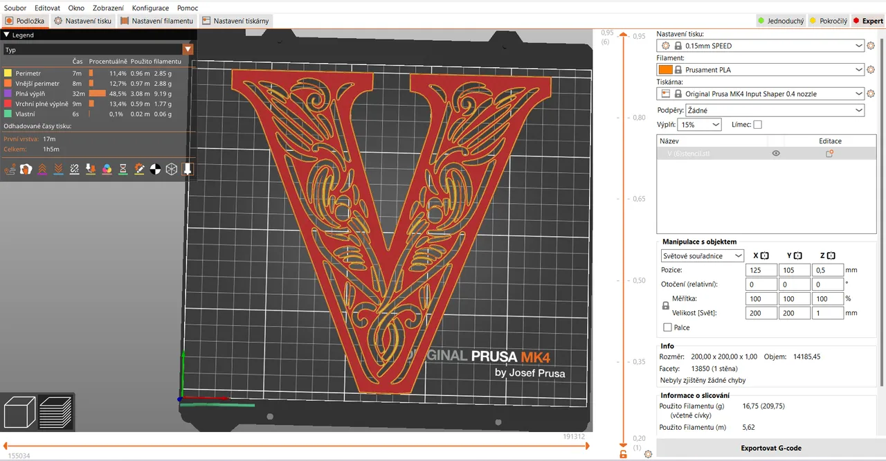 Stencil: letter V by Nina Máčová | Download free STL model | Printables.com