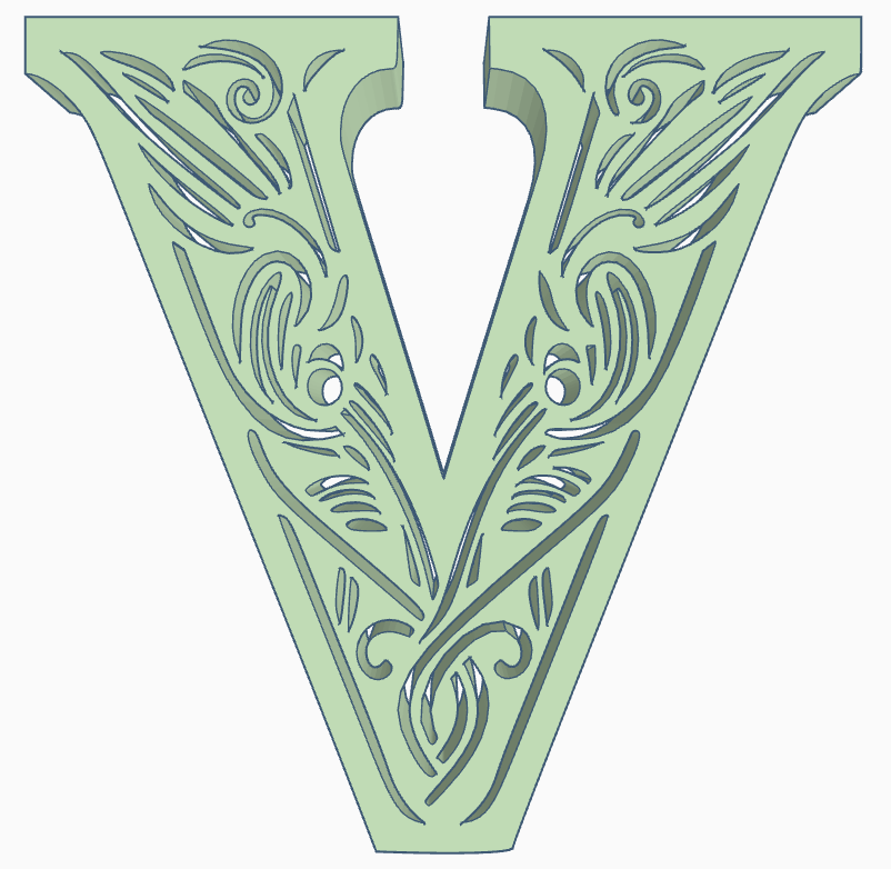 standing initial: letter V by Nina Máčová | Download free STL model ...