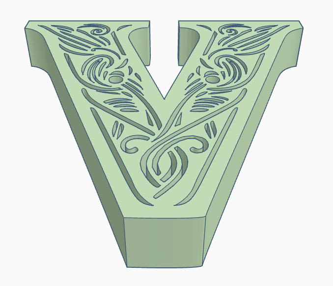 standing initial: letter V by Nina Máčová | Download free STL model ...