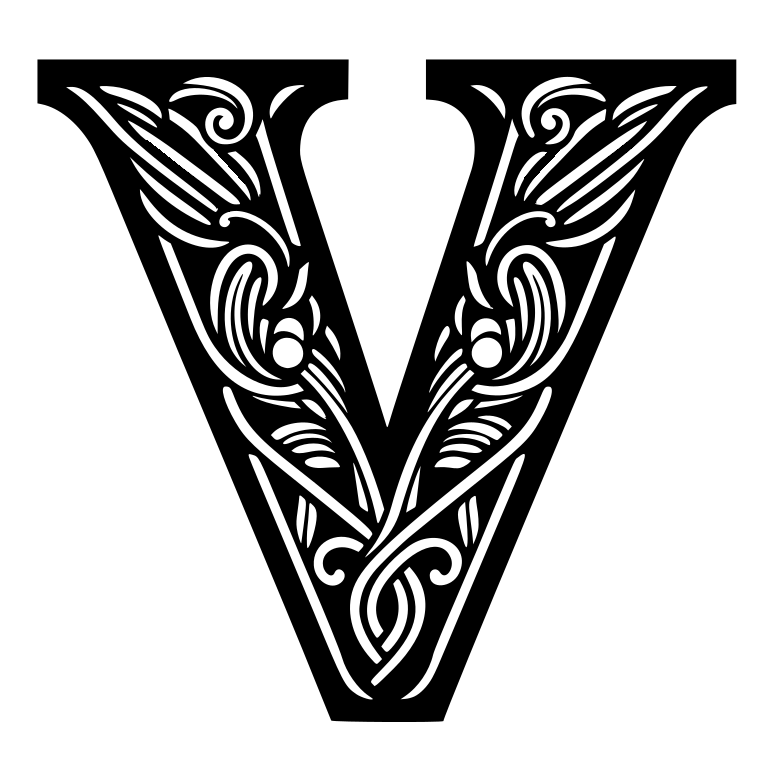 standing initial: letter V by Nina Máčová | Download free STL model ...