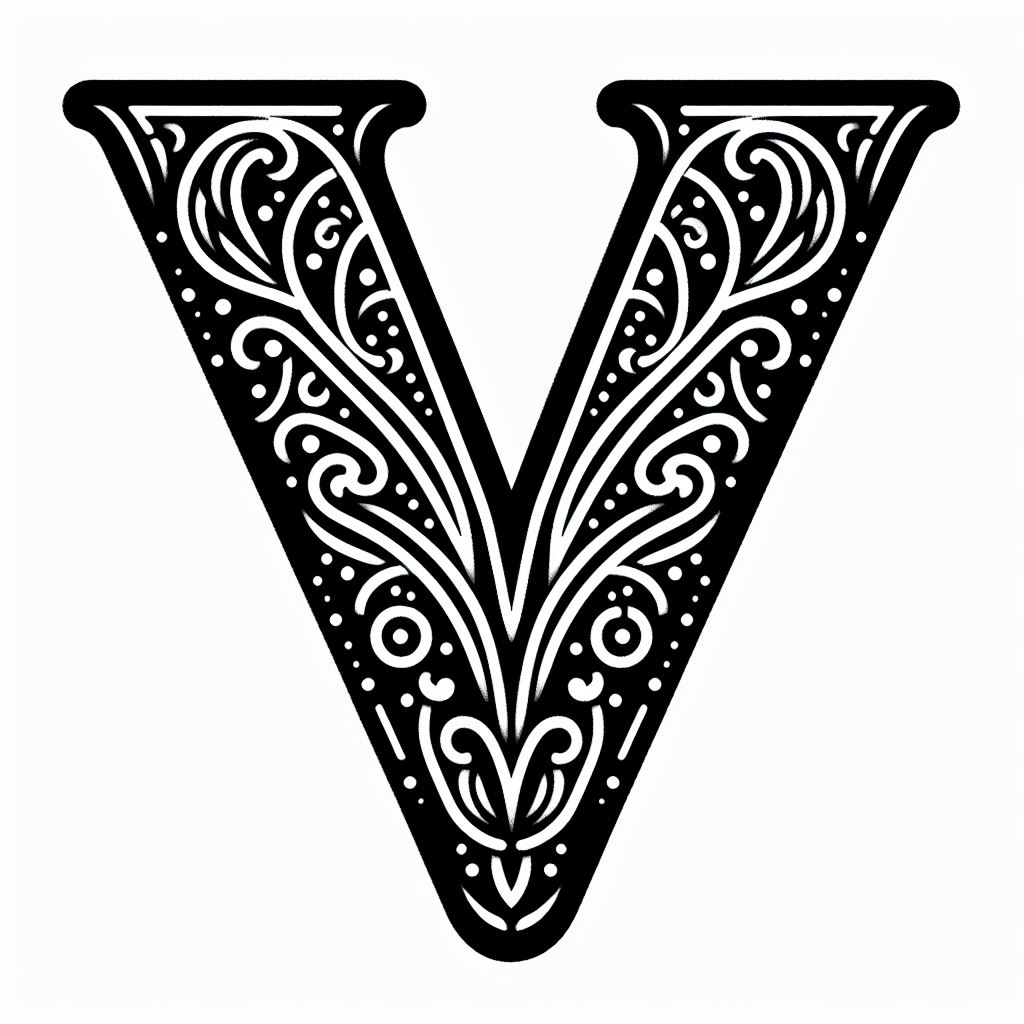 Frottage creation: letter V (version 2) by Nina Máčová | Download free ...
