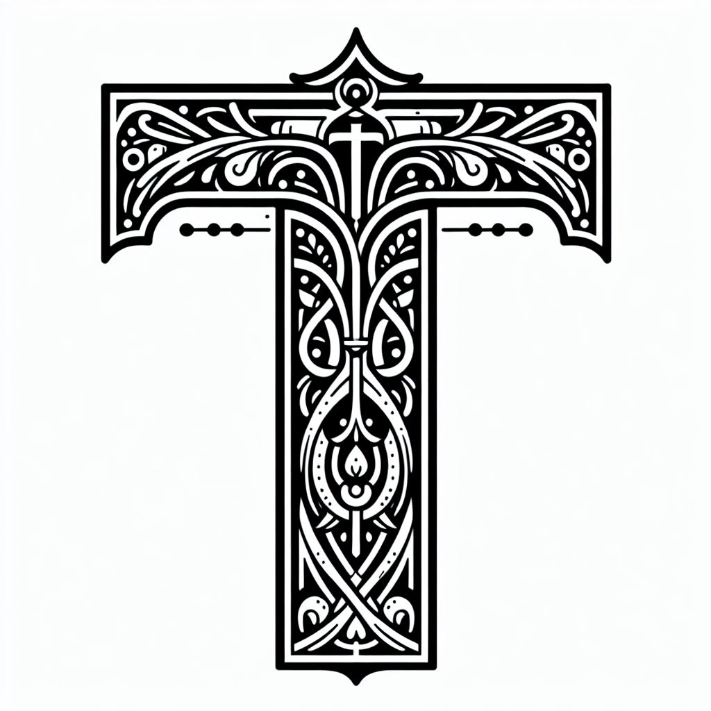 Frottage creation: letter T (version 5) by Nina Máčová | Download free ...