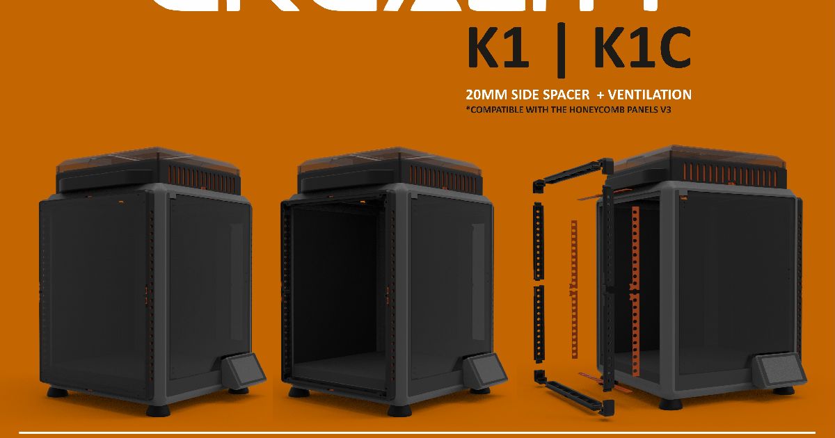 CREALITY K1C | K1 20mm SIDE SPACER + VENTILATION (compatible with the ...