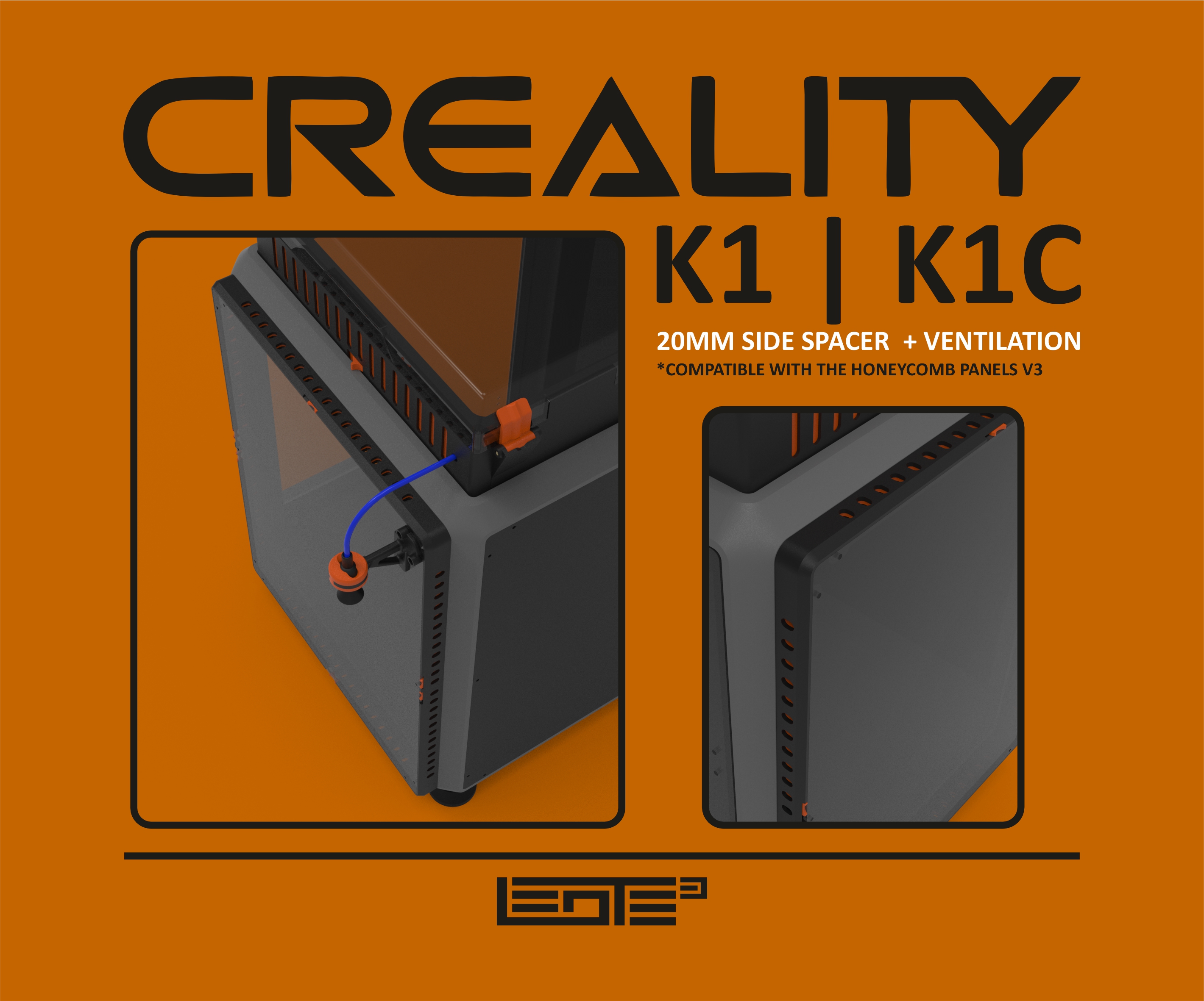 CREALITY K1C | K1 20mm SIDE SPACER + VENTILATION (compatible with the ...