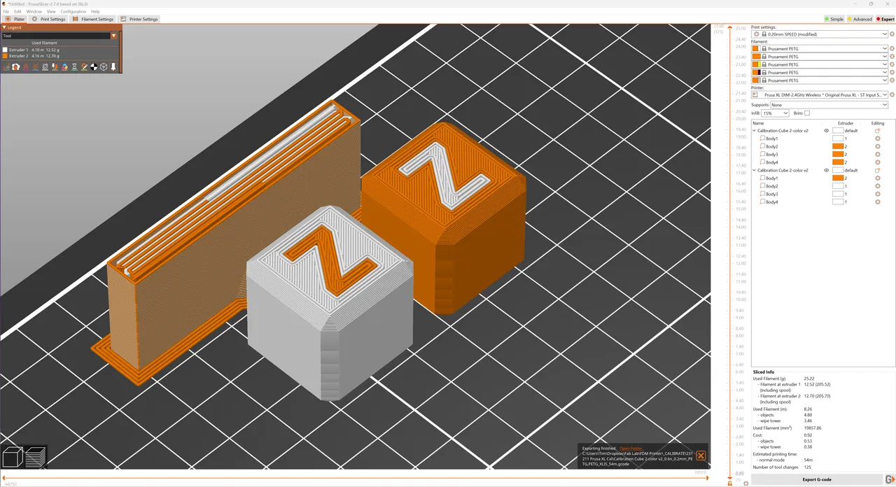 Multicolor calibration cube for Prusa XL by Timothy Prestero | Download ...