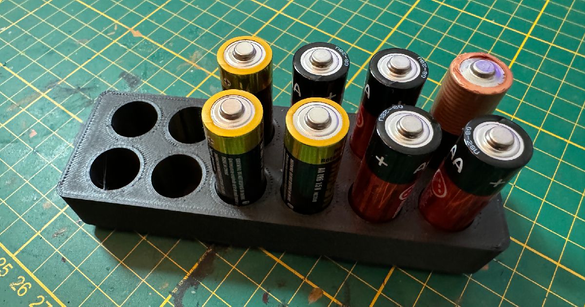 Gridfinity AA Battery Holder by Hellweaver666 | Download free STL model | Printables.com