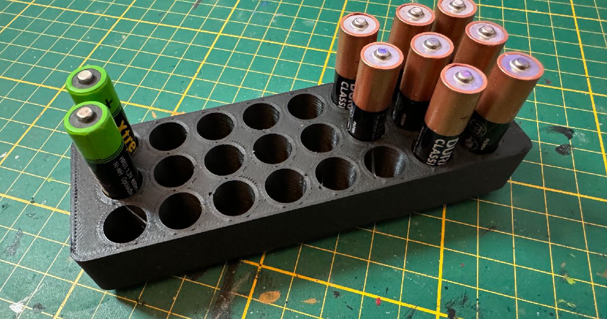 Gridfinity AAA Battery Holder by Hellweaver666 | Download free STL model | Printables.com