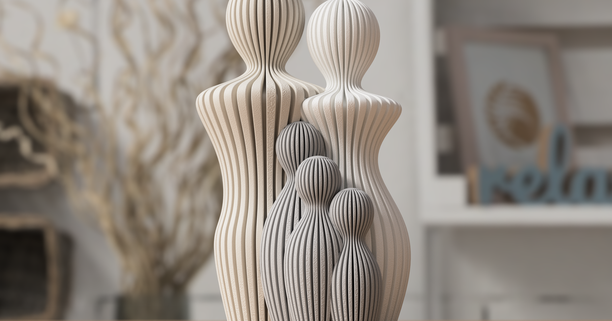 Family Statue three children (Father's day) by Sabre Design | Download ...