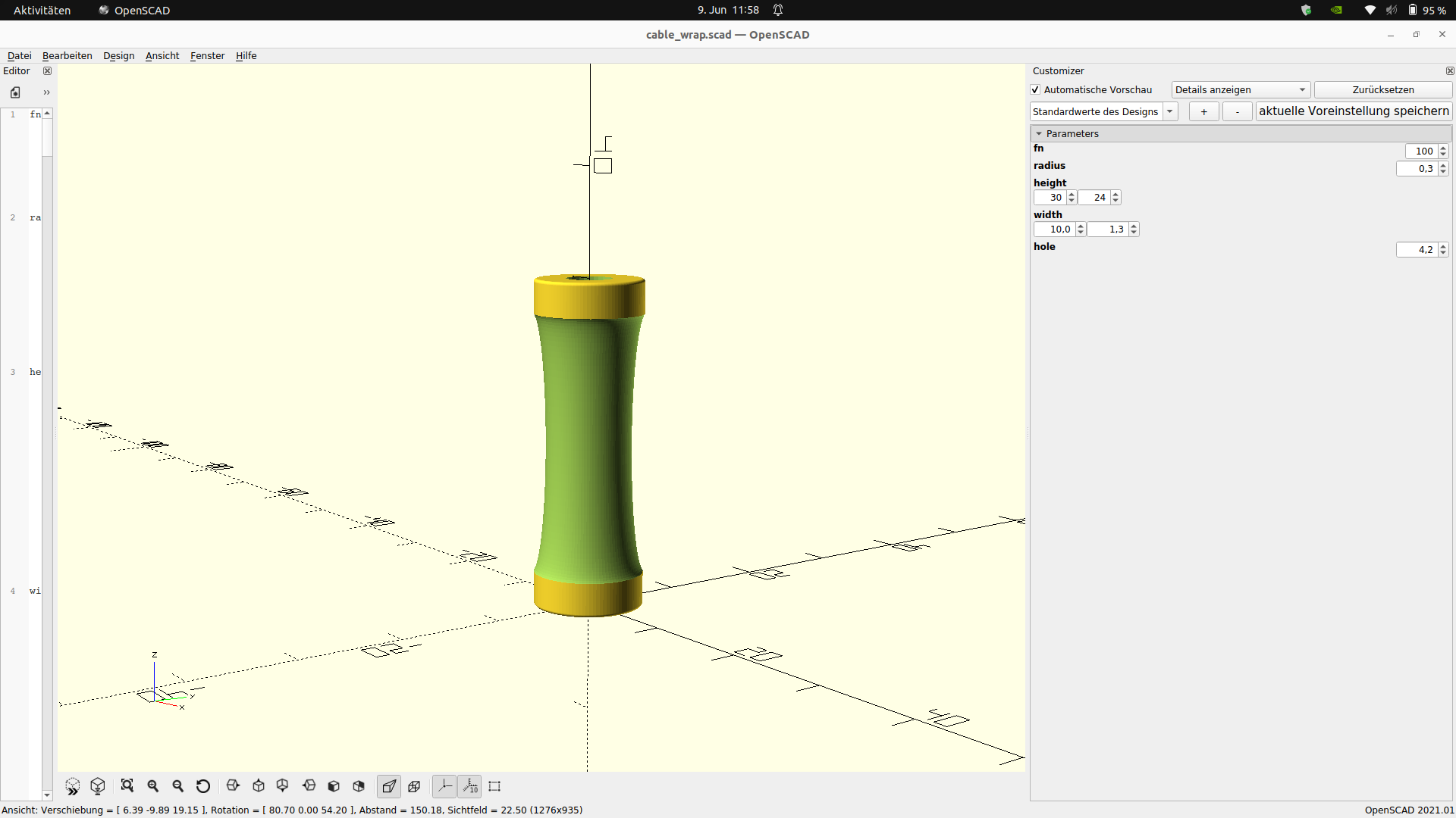 Bowdenzug Schutz / Cable Wrap / Anpassbares / Customizable OpenSCAD- Script by kaytec | Download ...