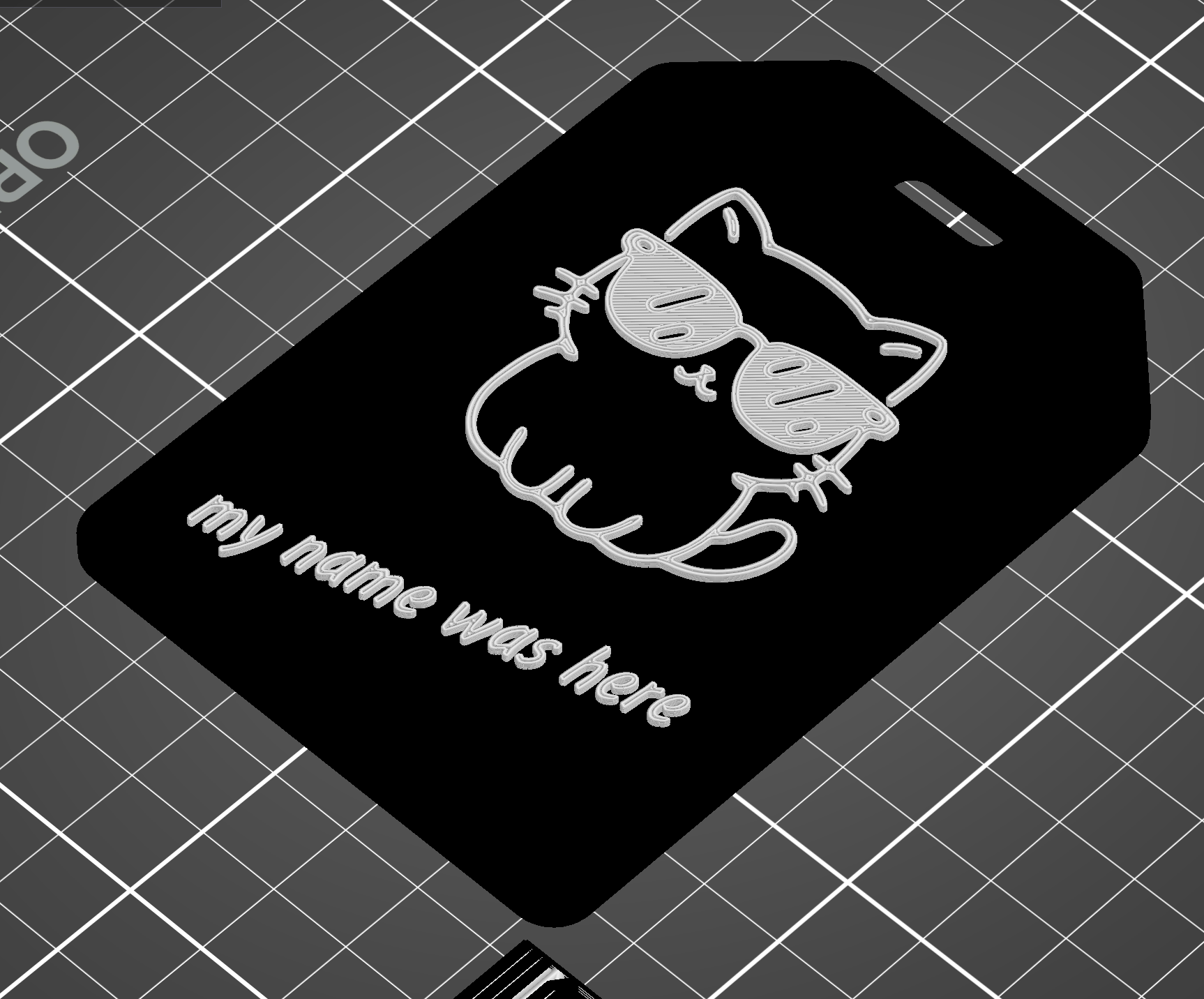 Cat Wearing Sunglasses Luggage Tag by SJM | Download free STL model ...