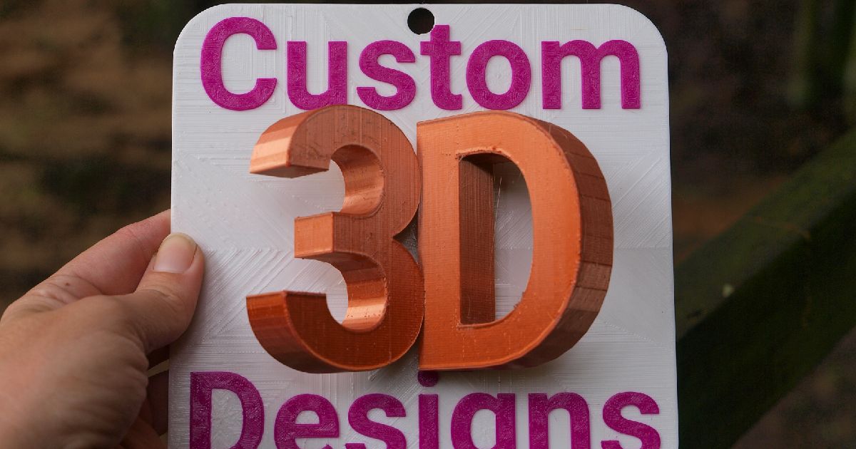 Sign: "Custom 3D Designs" by h2odragon | Download free STL model ...