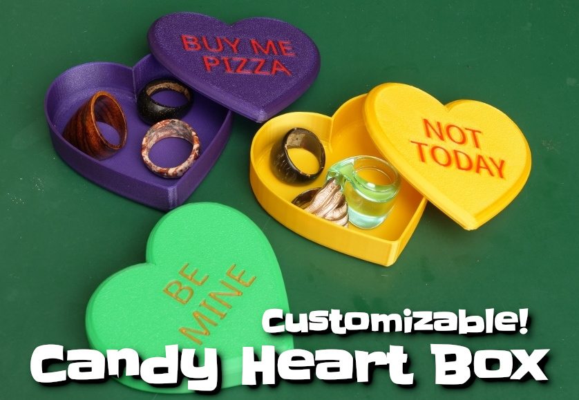Candy Heart Box - customizable! by Makkuro | Download free STL model ...
