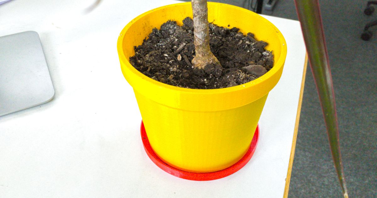 Parametric Plant Pot + Coaster by Crono | Download free STL model ...