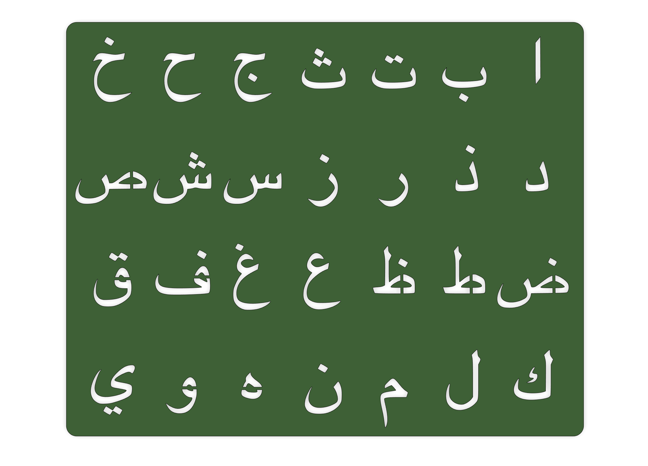 Arabic Alphabet Drawing Template (fusion360) by mosselini1 | Download ...