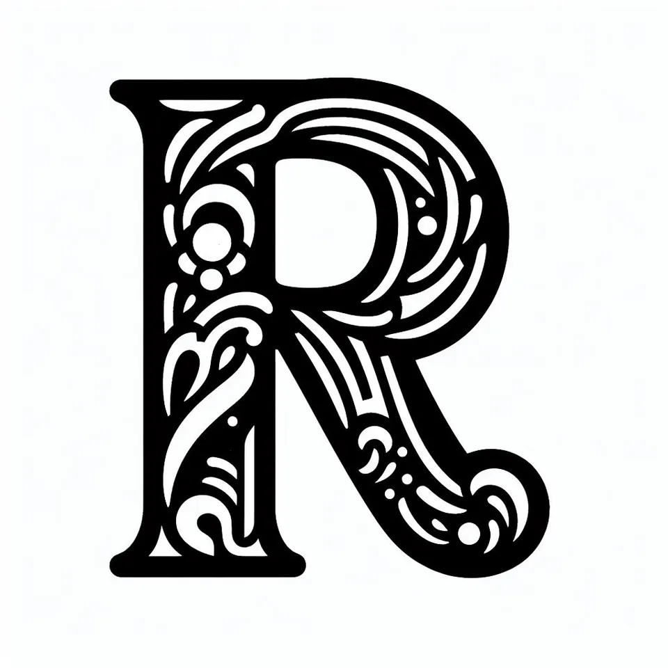 Stencil: letter R (version 2) by Nina Máčová | Download free STL model ...