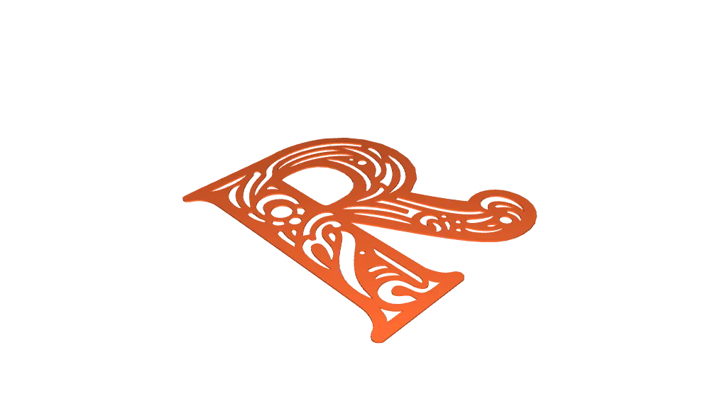 Stencil: letter R (version 2) by Nina Máčová | Download free STL model ...