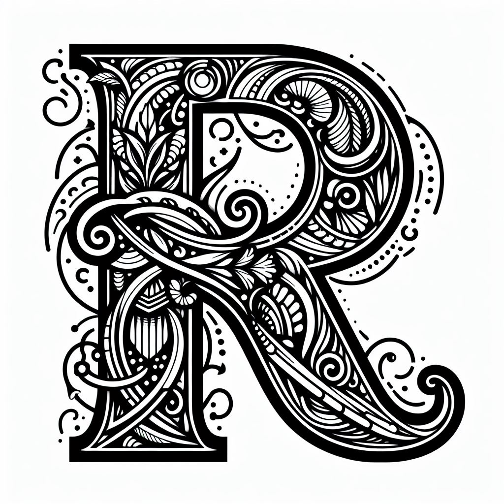 Frottage creation: letter R (version 6) by Nina Máčová | Download free ...