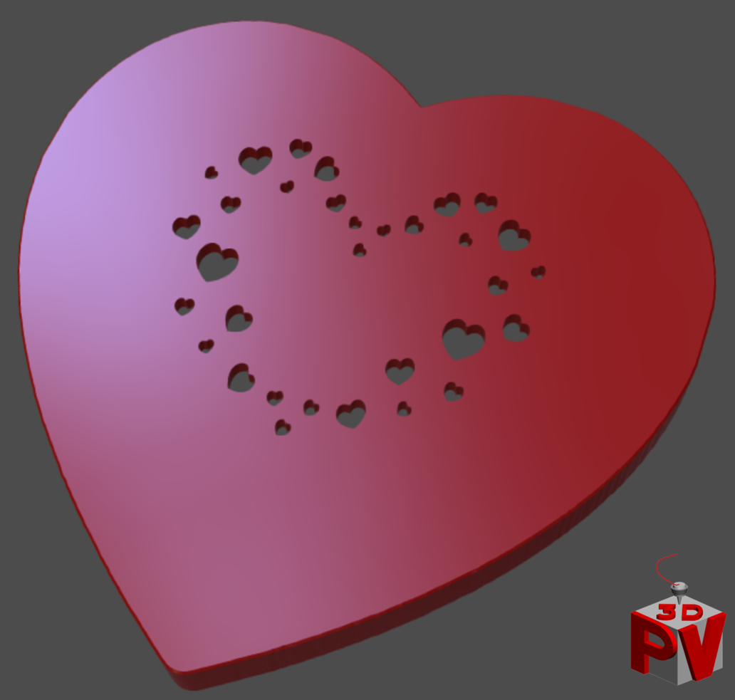 Heart Box Hearts in Shape of Heart Cutout Lid by PieterV3D | Download ...