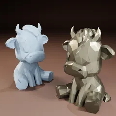 Low poly cow by Simon Pratt | Download free STL model | Printables.com