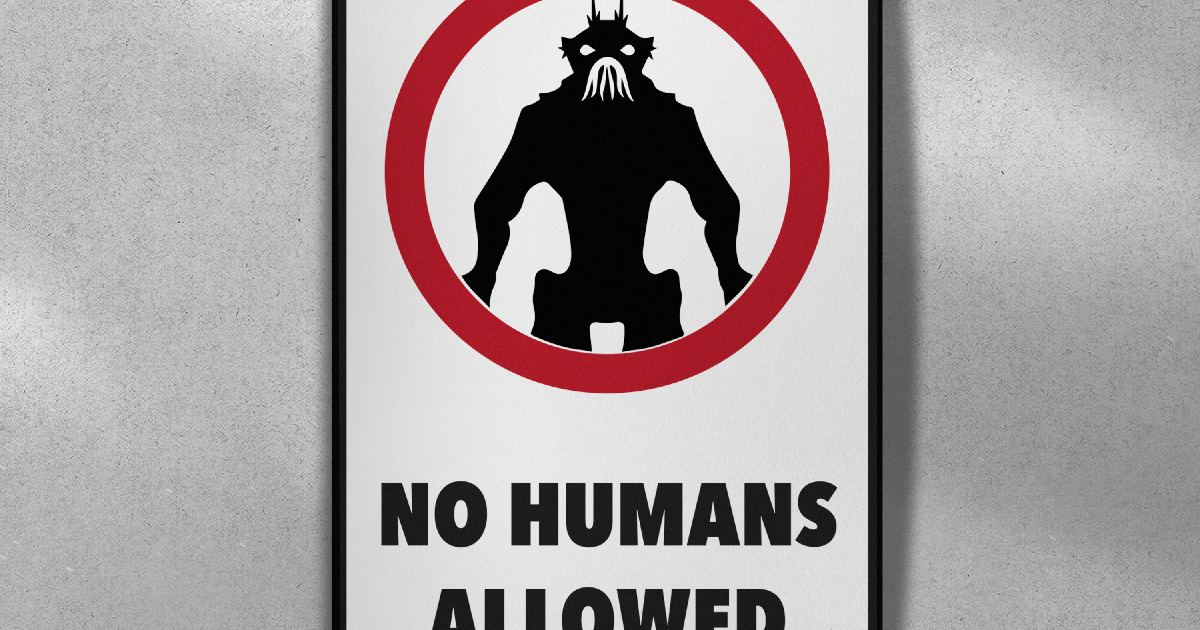 NO HUMANS ALLOWED - 3 colors wall sign by Rkov | Download free STL ...