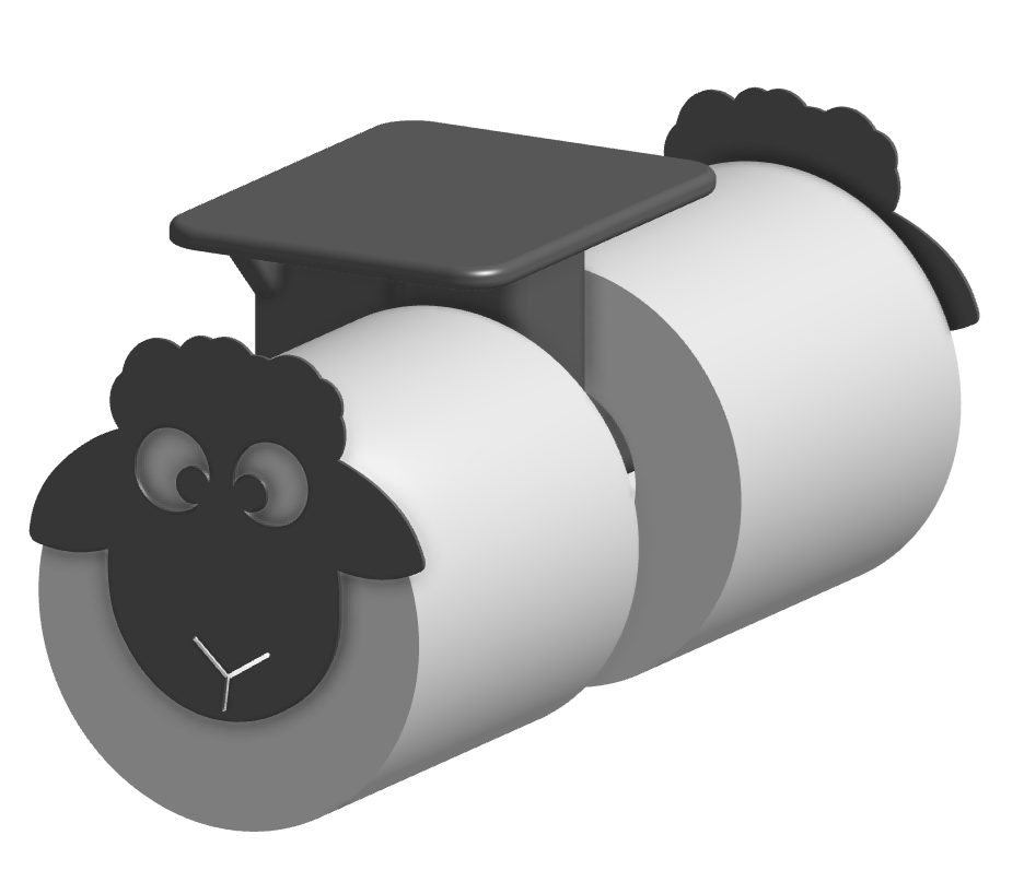 Double sheep toilet paper holder with a shelf by Julien Evrard ...