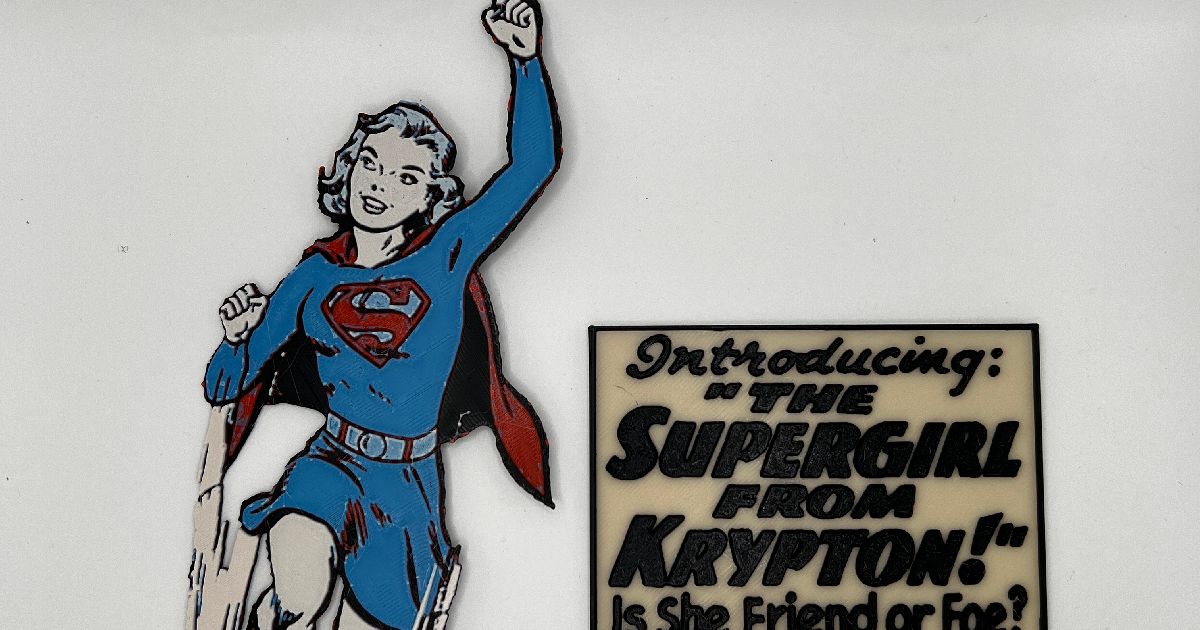 Supergirl HueForge Fridge Magnet Sign by mrduck | Download free STL ...