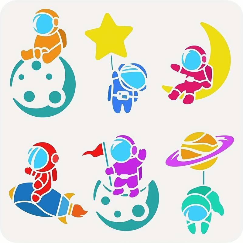 Montessori Template Kids Stencils space astronaut by Martin20 ...