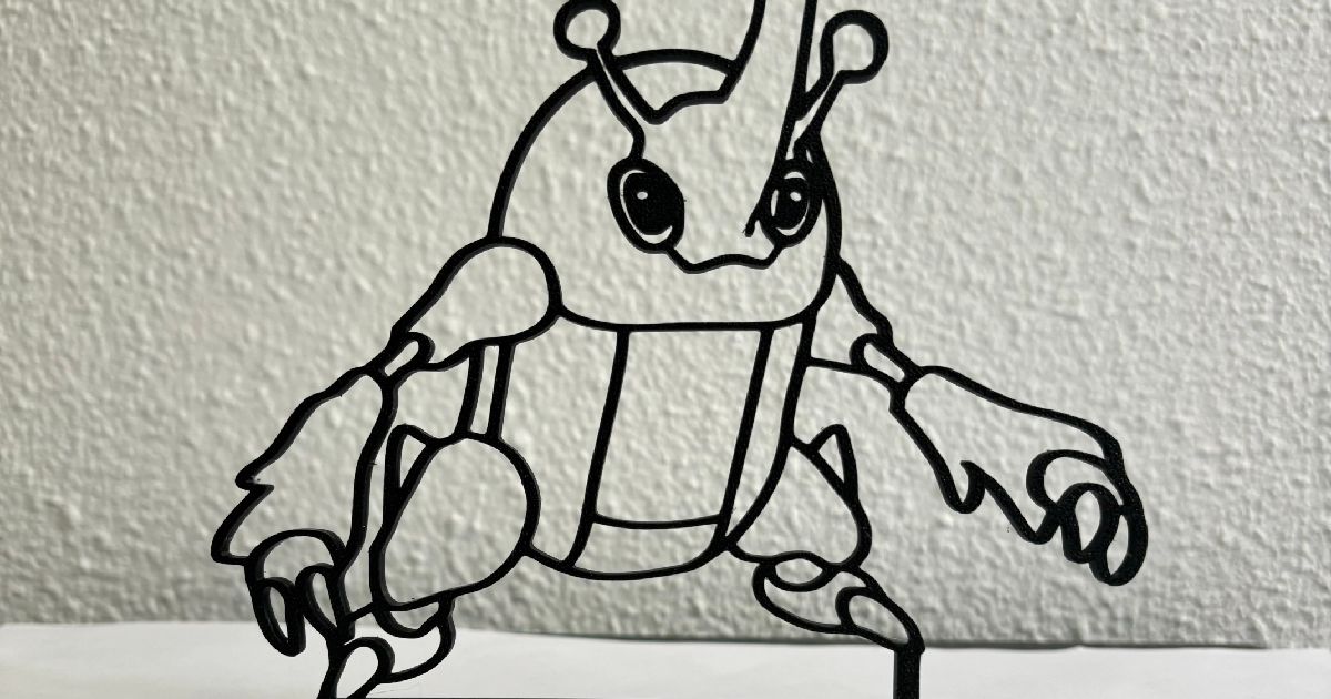 Heracross Pokemon line art by 3DPrintastica | Download free STL model ...