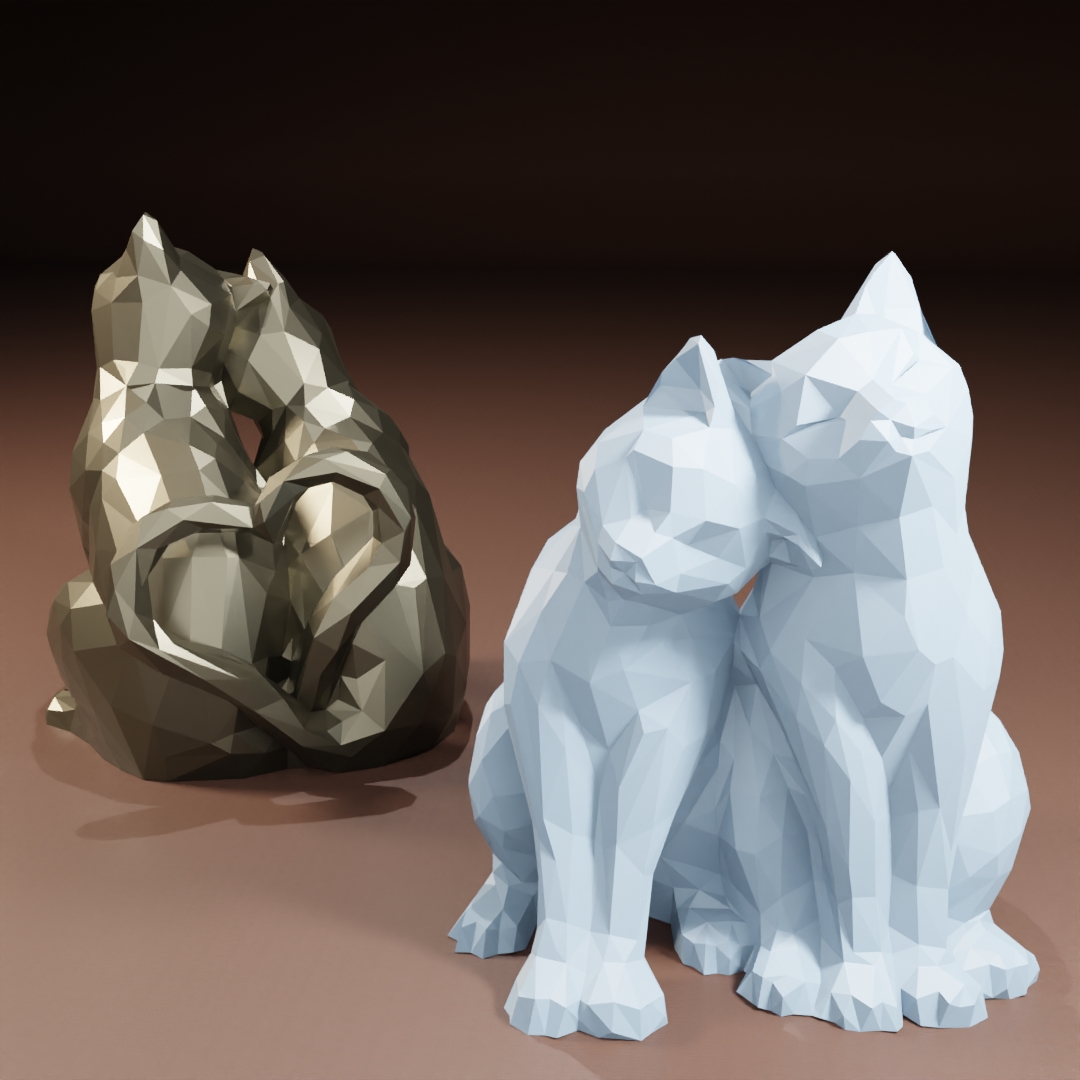 Smooth and Low Poly Cats with "heart tails" von Maker81 | Kostenloses ...
