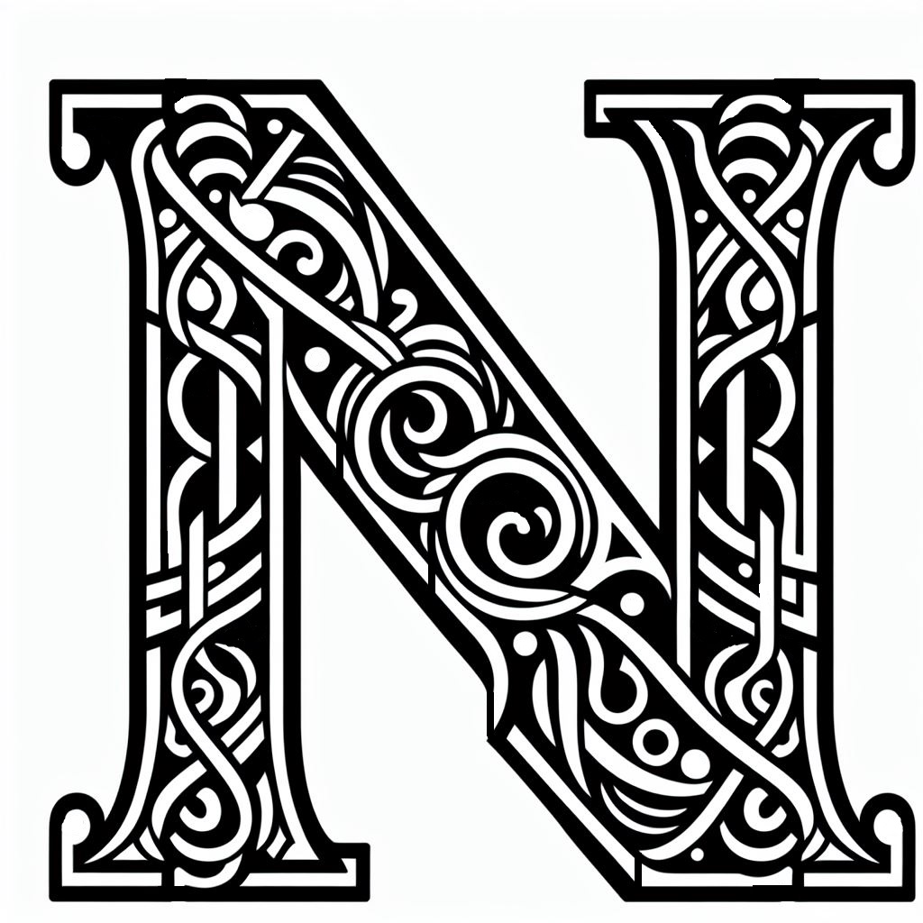 Stencil: letter N (version 2) by Nina Máčová | Download free STL model ...