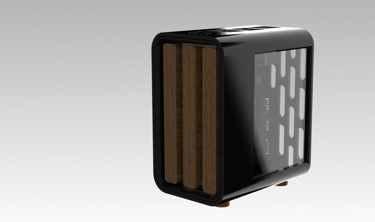 Tiny PC raspberry Pi 5 case with wooden front by TechX | Download free ...