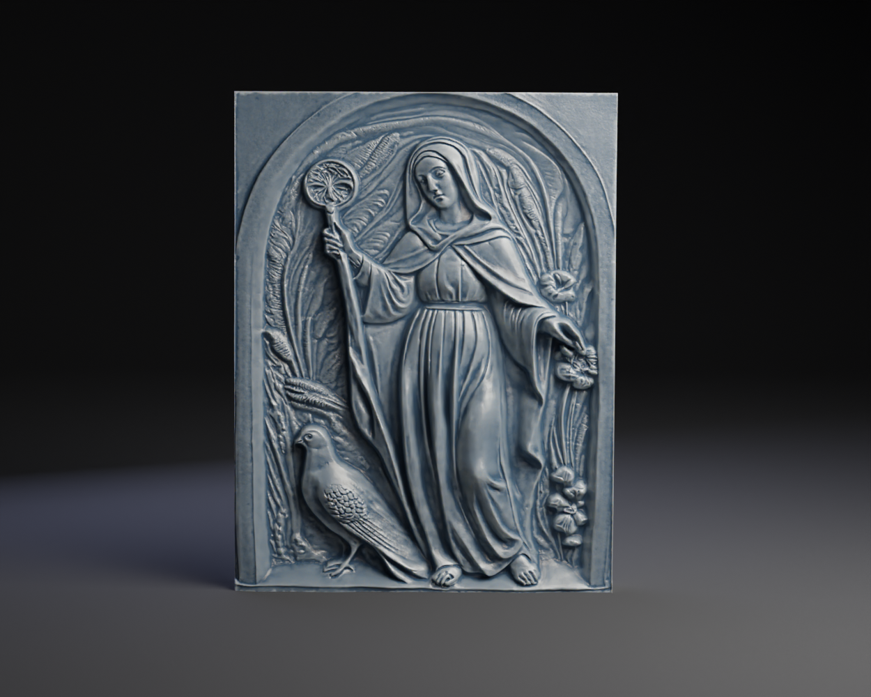 Saint Scholastica : Bas-Relief von Peter Farell | Kostenloses STL ...