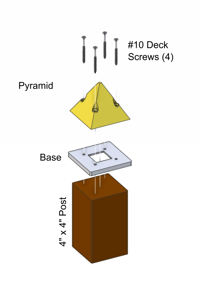 Decorative Fence Post Cap, Pyramid by Biggs | Download free STL model ...