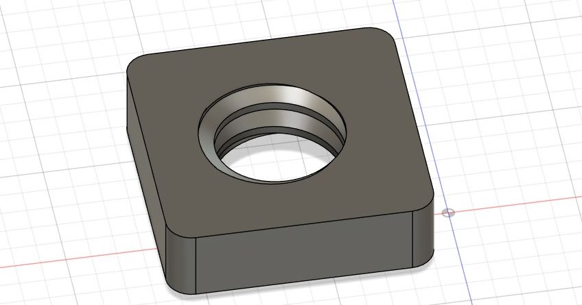 Square Nut 1/4"-20 UNC by Praefectus | Download free STL model ...