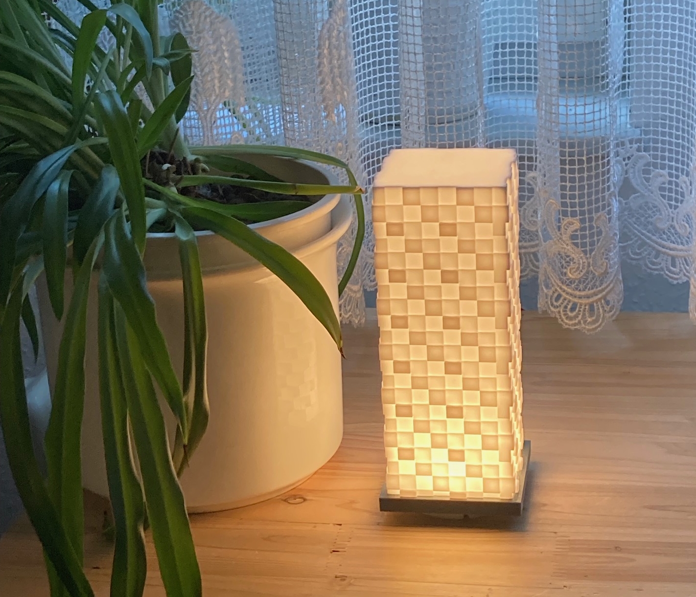 Lamp #57 - Square Block lamp shade adapted to Bambu Lamp Kit 001 Base ...