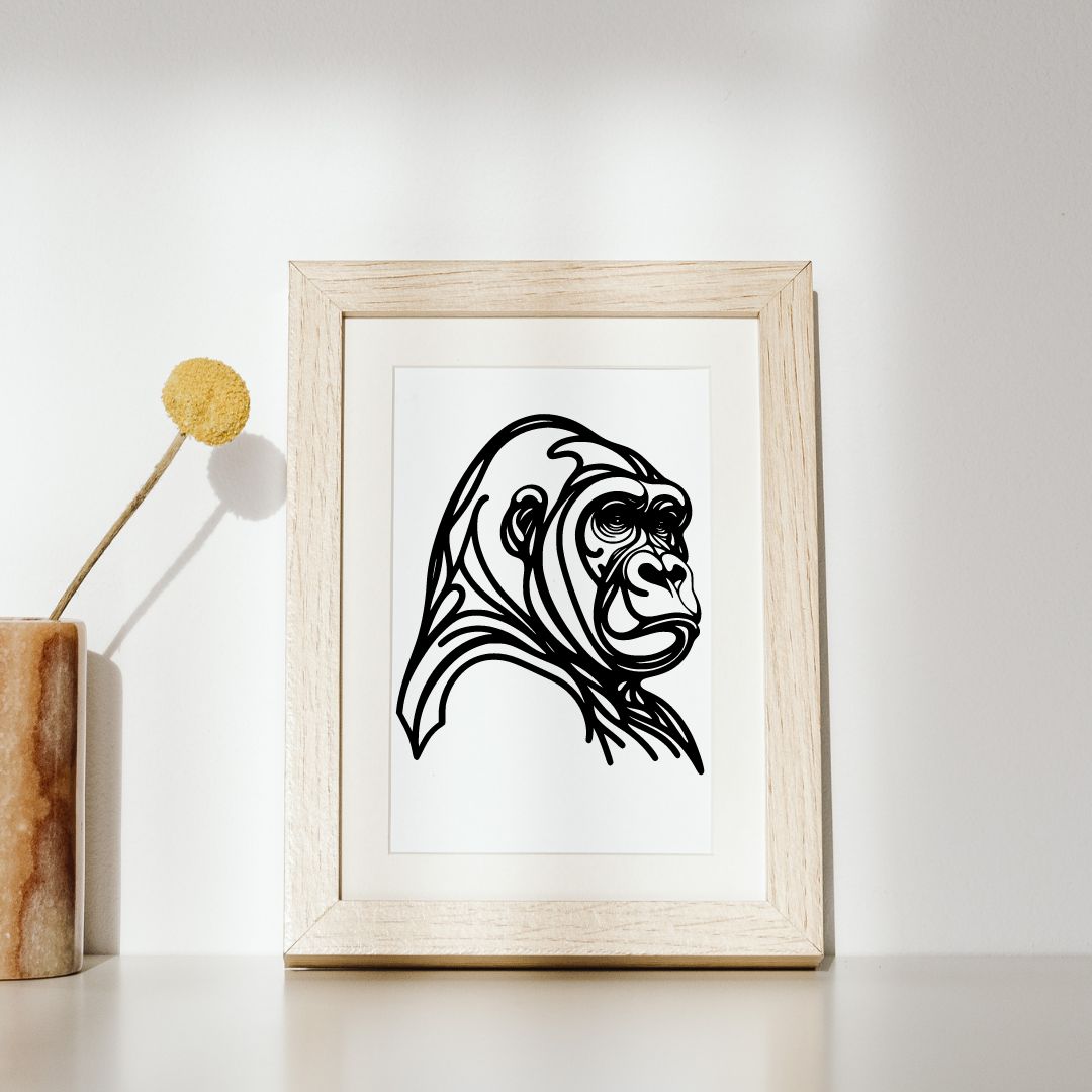 Gorilla portrait wall or table decoration by kutnohormac | Printables Store
