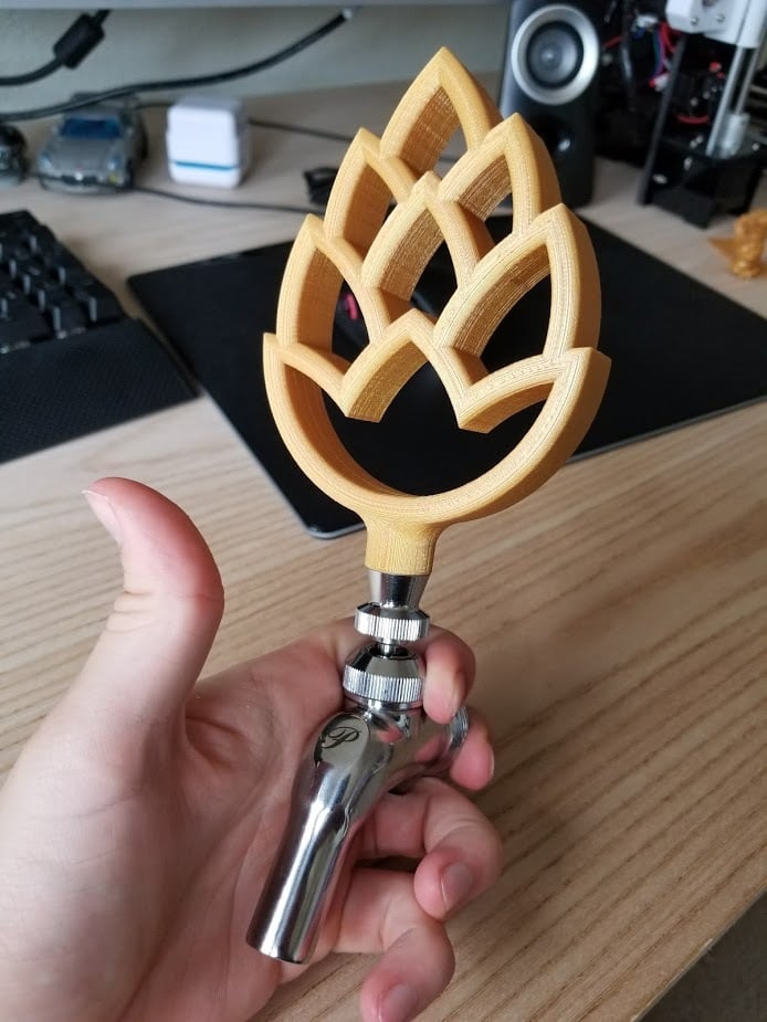 Hops Tap Handle (3/8"-16 Thread) by JoshuaTheMiller | Download free STL ...