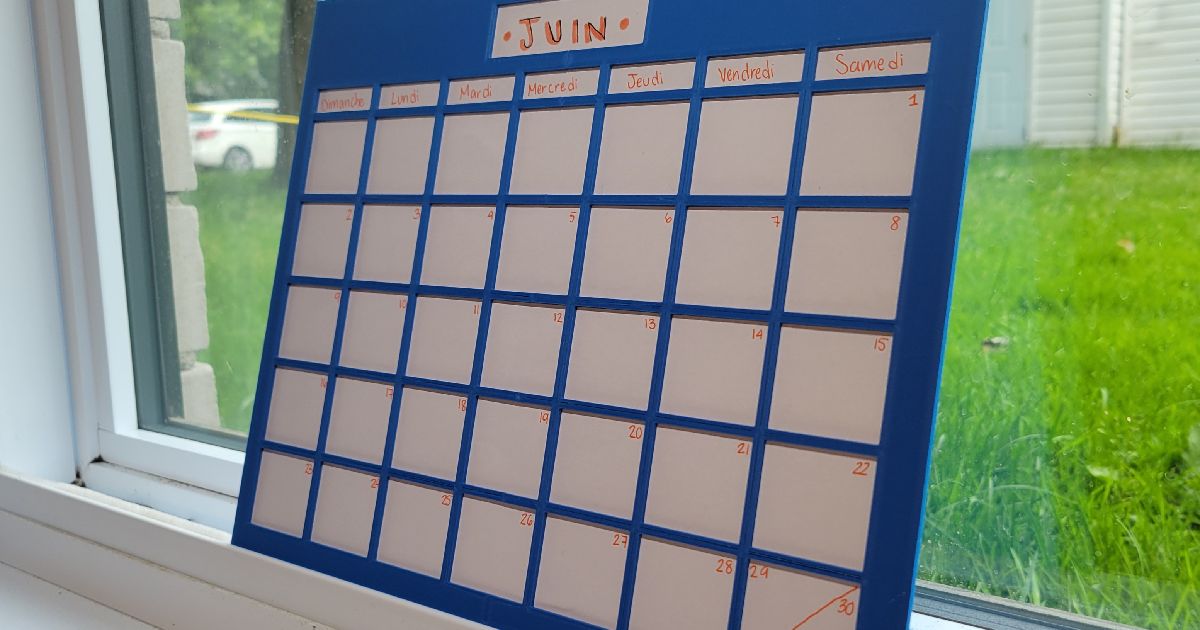 A4 Paper Sheet Calendar by Carl17_ | Download free STL model ...