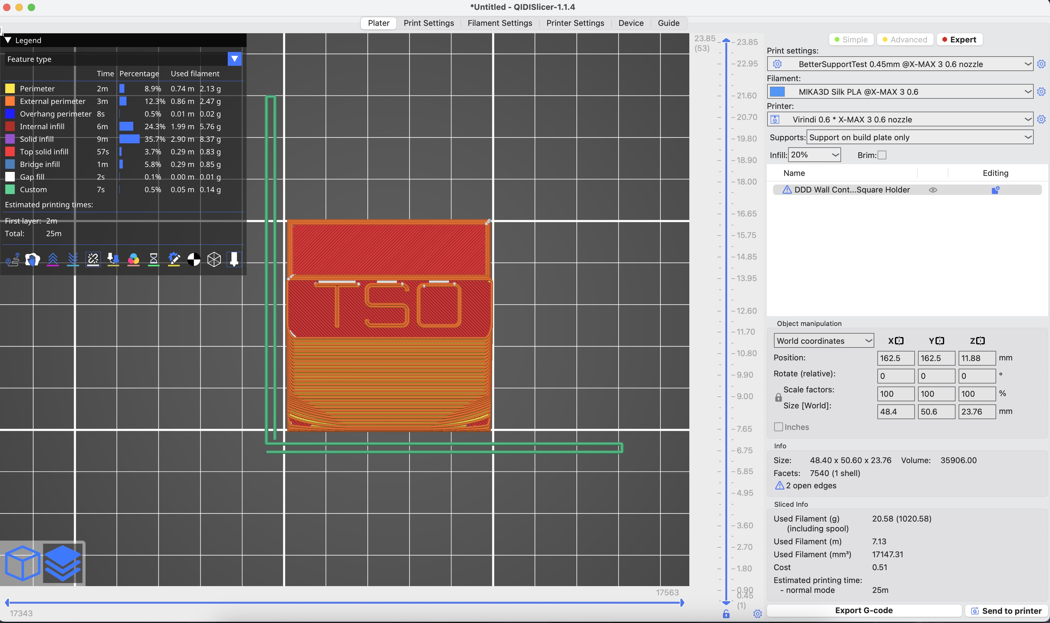 DDD Wall Control - TSO Guide Rail Square GRS-16 PE v2 Holder by ...