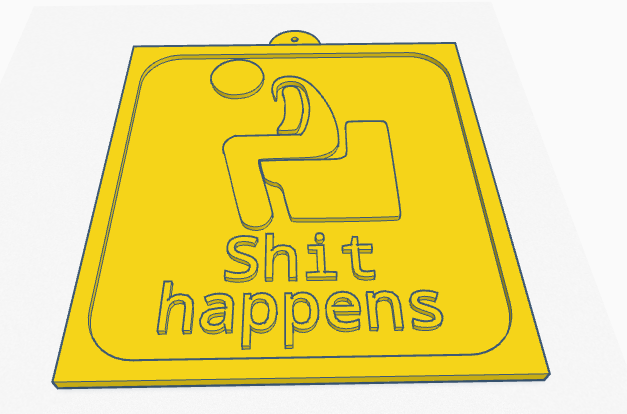 Toilet Sign shit happens by Rene Berthold | Download free STL model ...