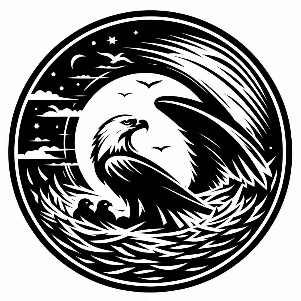 Coaster / wall art / frottage creation: Eagle (version 3) by Nina ...