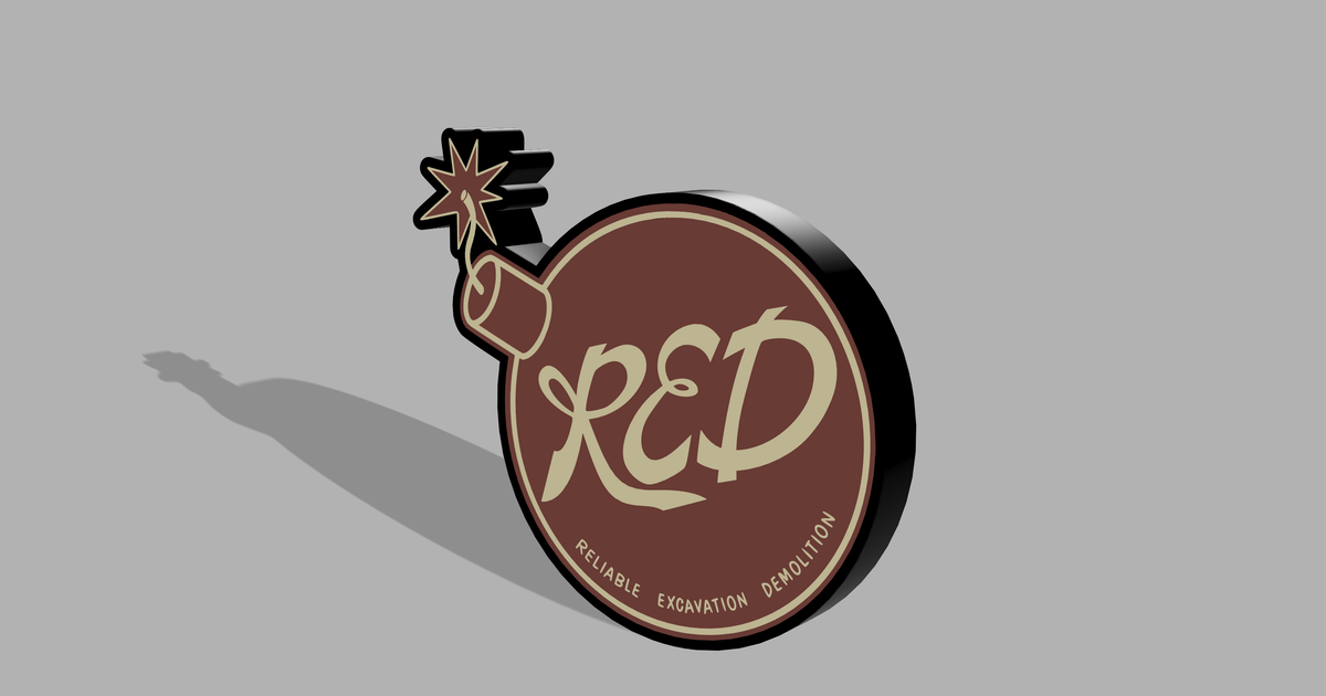 Team Fortress 2 - Red Sign Lightbox by Chris J | Download free STL ...