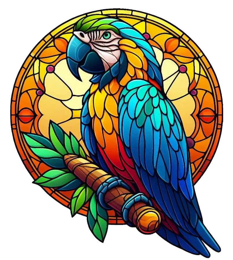 Macaw Sciathán Glas Macaw Stain Glass Painting Ideas