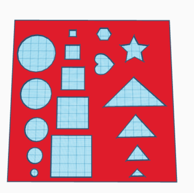 Simple print in place one piece multi shape stencil template and shape ...