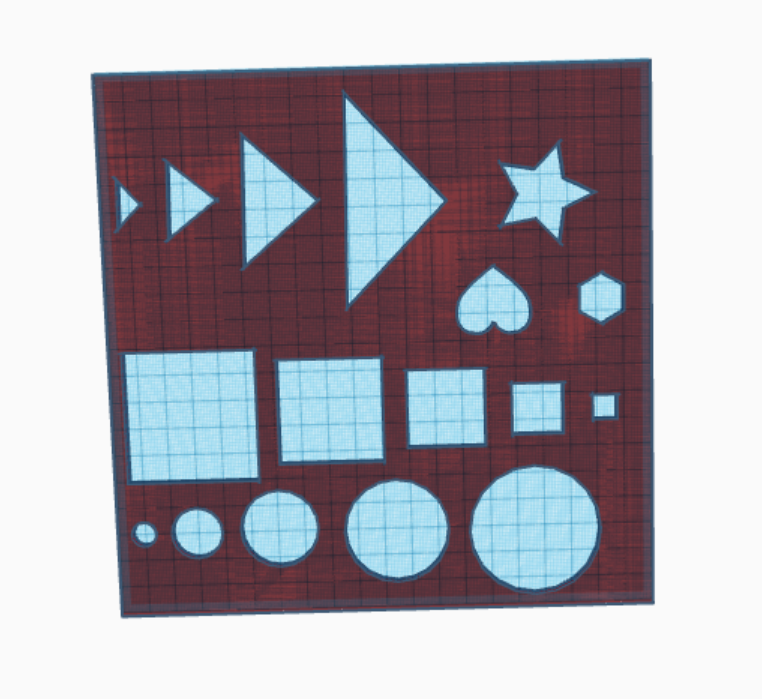 Simple print in place one piece multi shape stencil template and shape ...