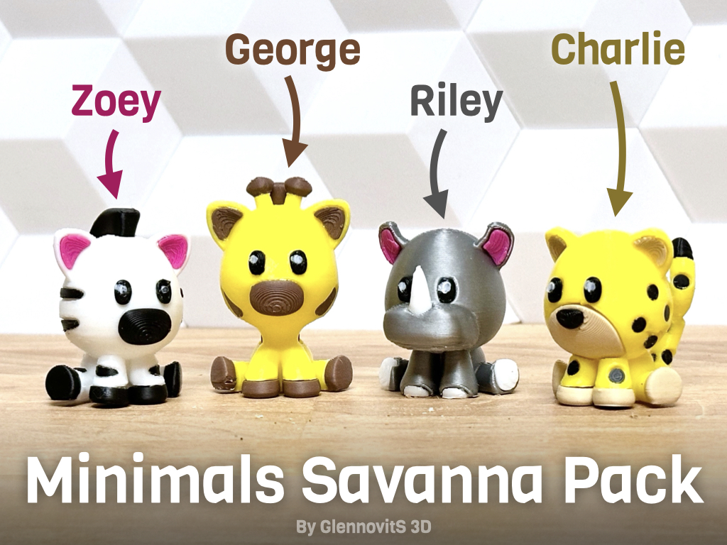 Minimals Savanna Pack (zebra giraffe cheetah rhino) by GlennovitS 3D ...