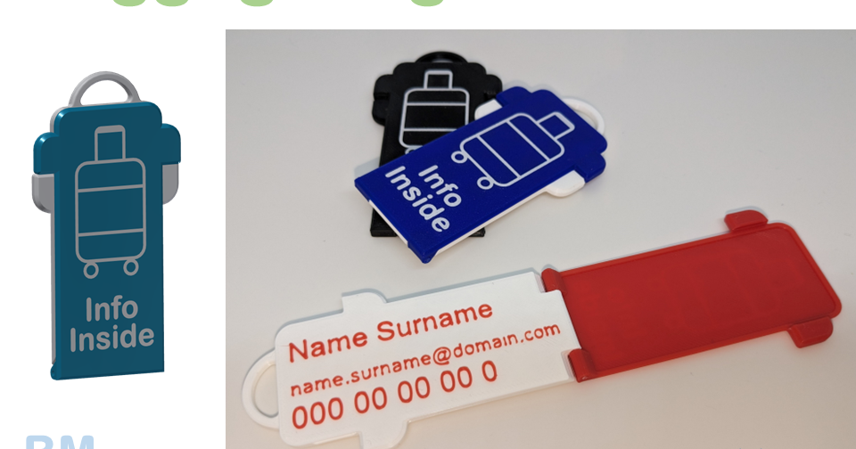 Customizable Luggage or Bagback tag by BM Paridae | Download free STL ...