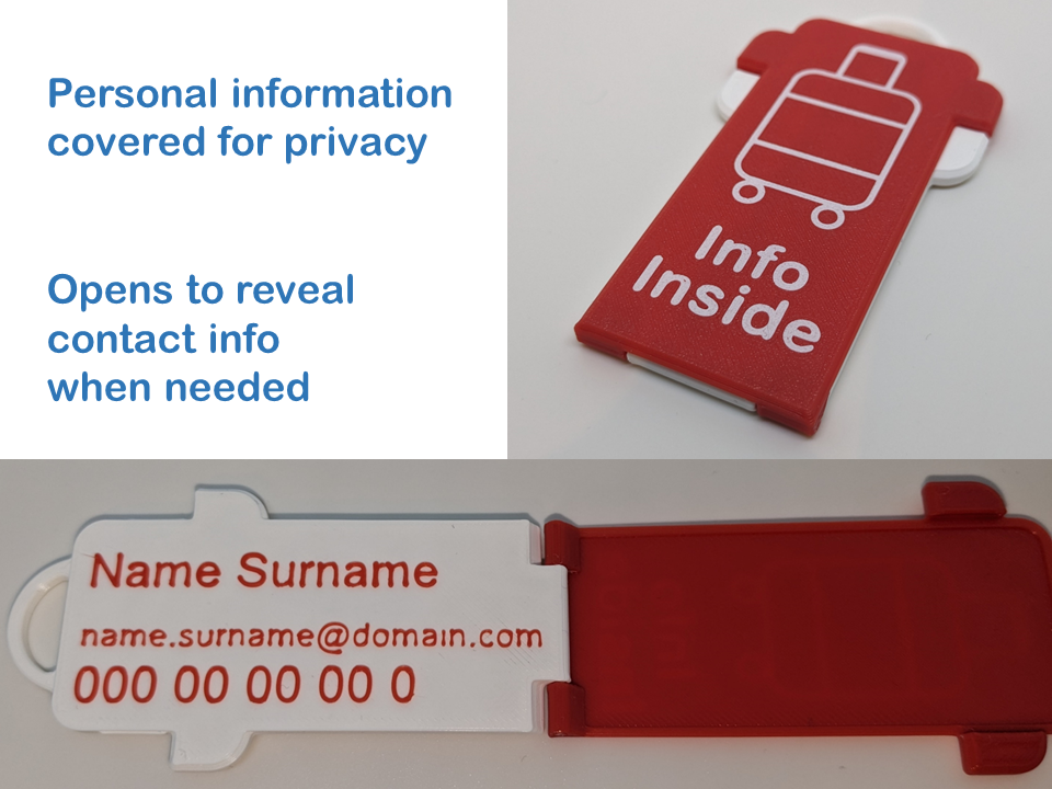 Customizable Luggage or Bagback tag by BM Paridae | Download free STL ...