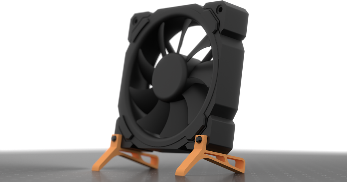 Universal Fan stand - Flat & Angled by Voxain | Download free STL model ...